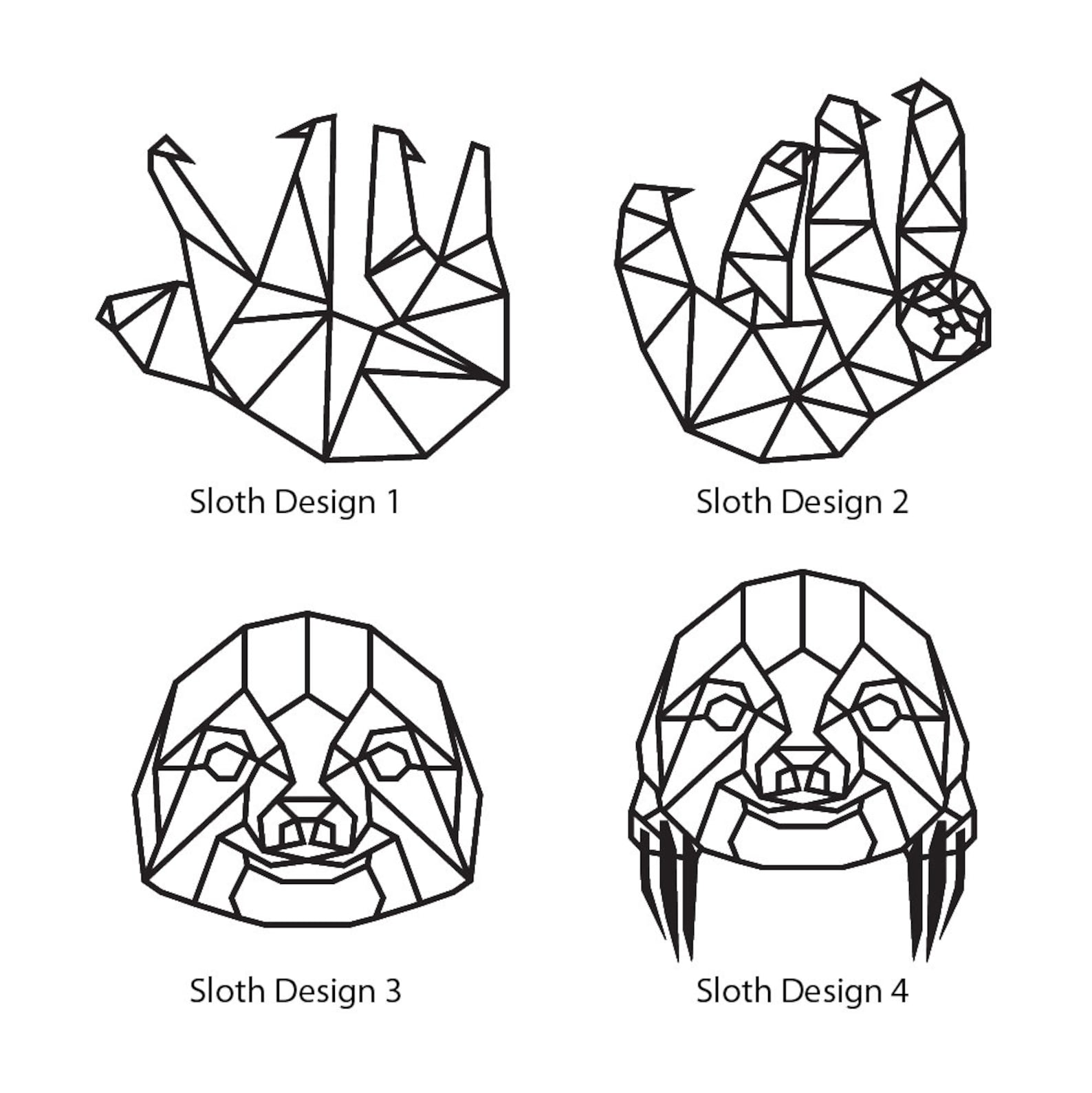 Geometric Sloth Wall Art Polygon Art Wall Decor Home Decor | Etsy UK