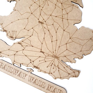 Railway Wall Map Personalised Railway Gift Track Map Train Lines Pin ...