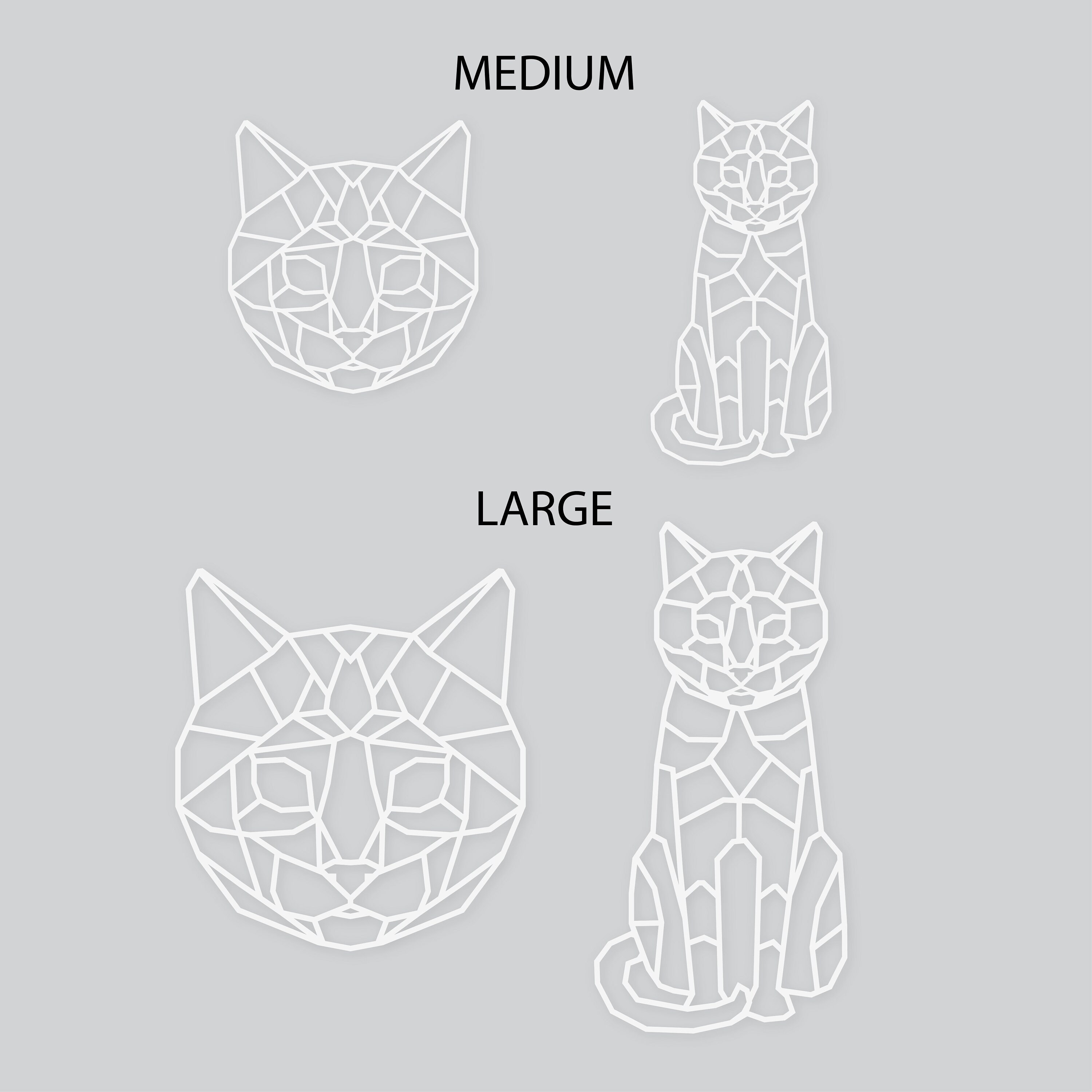 Geometric Cat Wall Art Polygon art Wall Decor Home Decor | Etsy