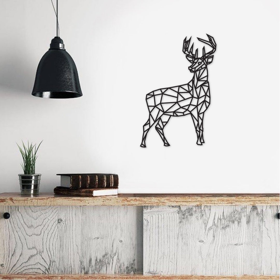 Geometric Stag Wall Art Polygon Art, Wall Decor, Home Decor - Etsy