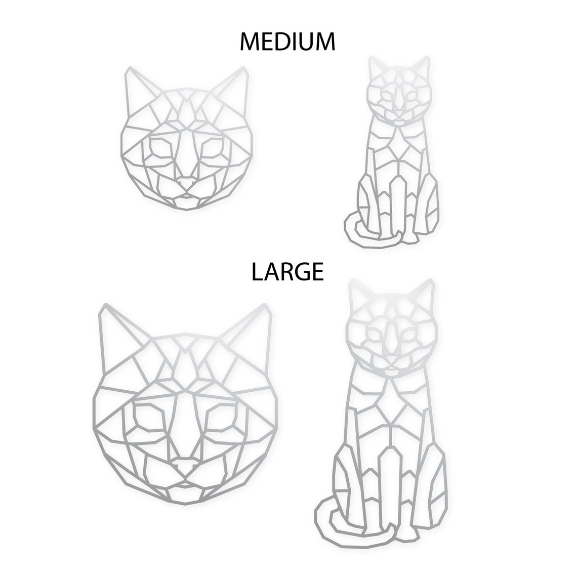 Geometric Cat Wall Art Polygon Art Wall Decor Home Decor | Etsy