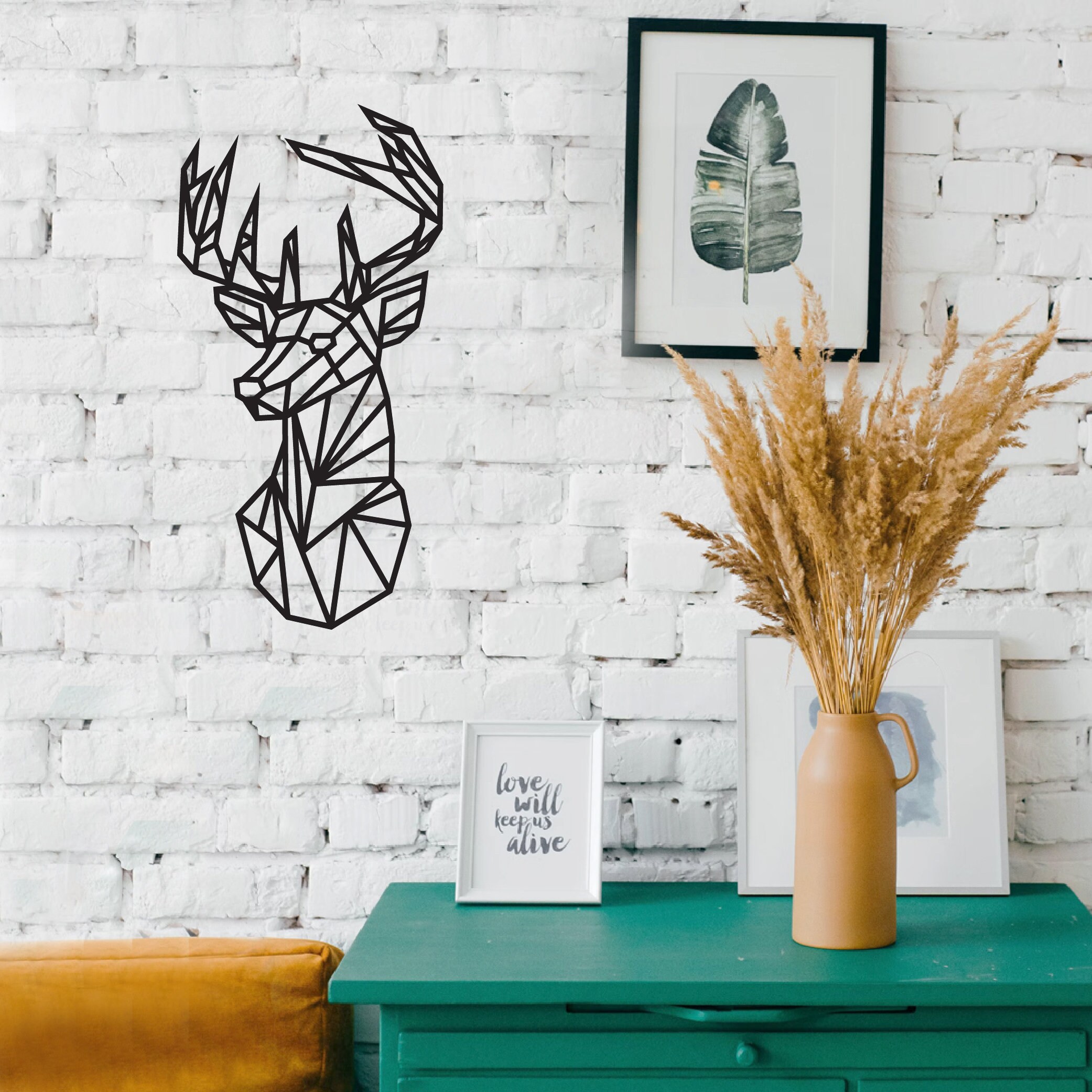 Geometric Stag Wall Art Polygon Art Home Decor Wall Decor - Etsy