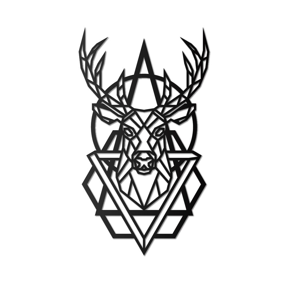 Geometric Stag Head Polygonal Wall Art | Etsy