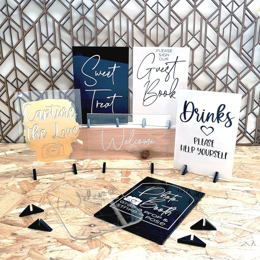 Clear Acrylic Table Signs - Acrylic Blanks Rectangle Plaques - Also in ...