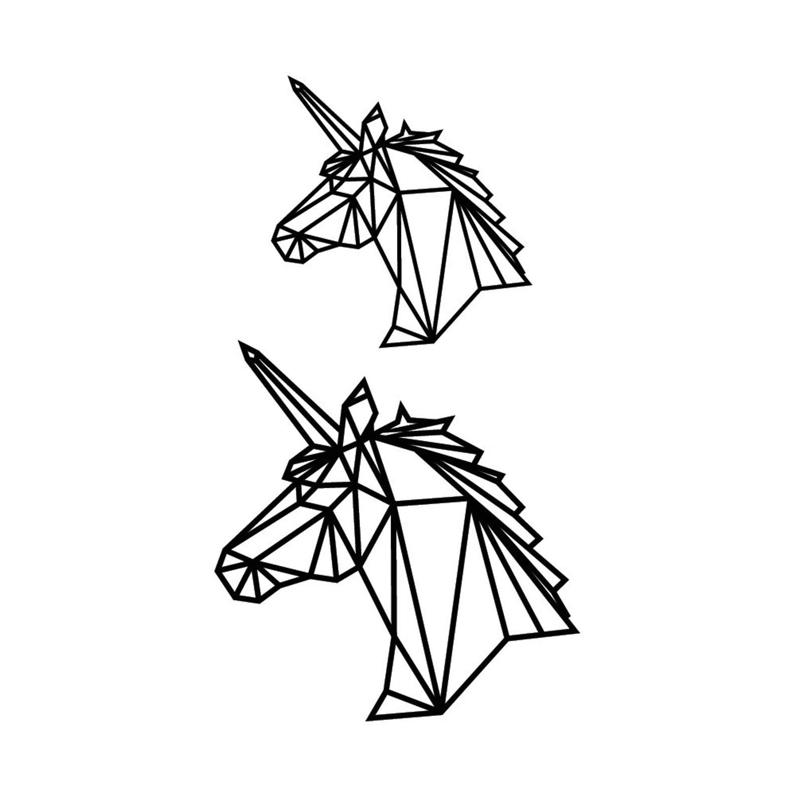 Polygon geometric Unicorn Wall Art Animal Head Wall art | Etsy