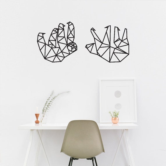 Geometric Sloth Wall Art Polygon Art Wall Decor Home Decor | Etsy UK