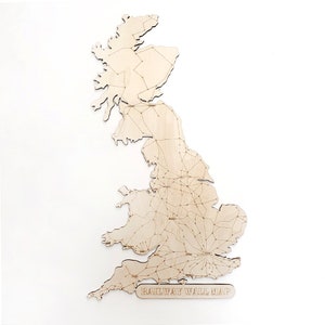 Railway Wall Map Personalised Railway Gift Track Map Train Lines Pin ...