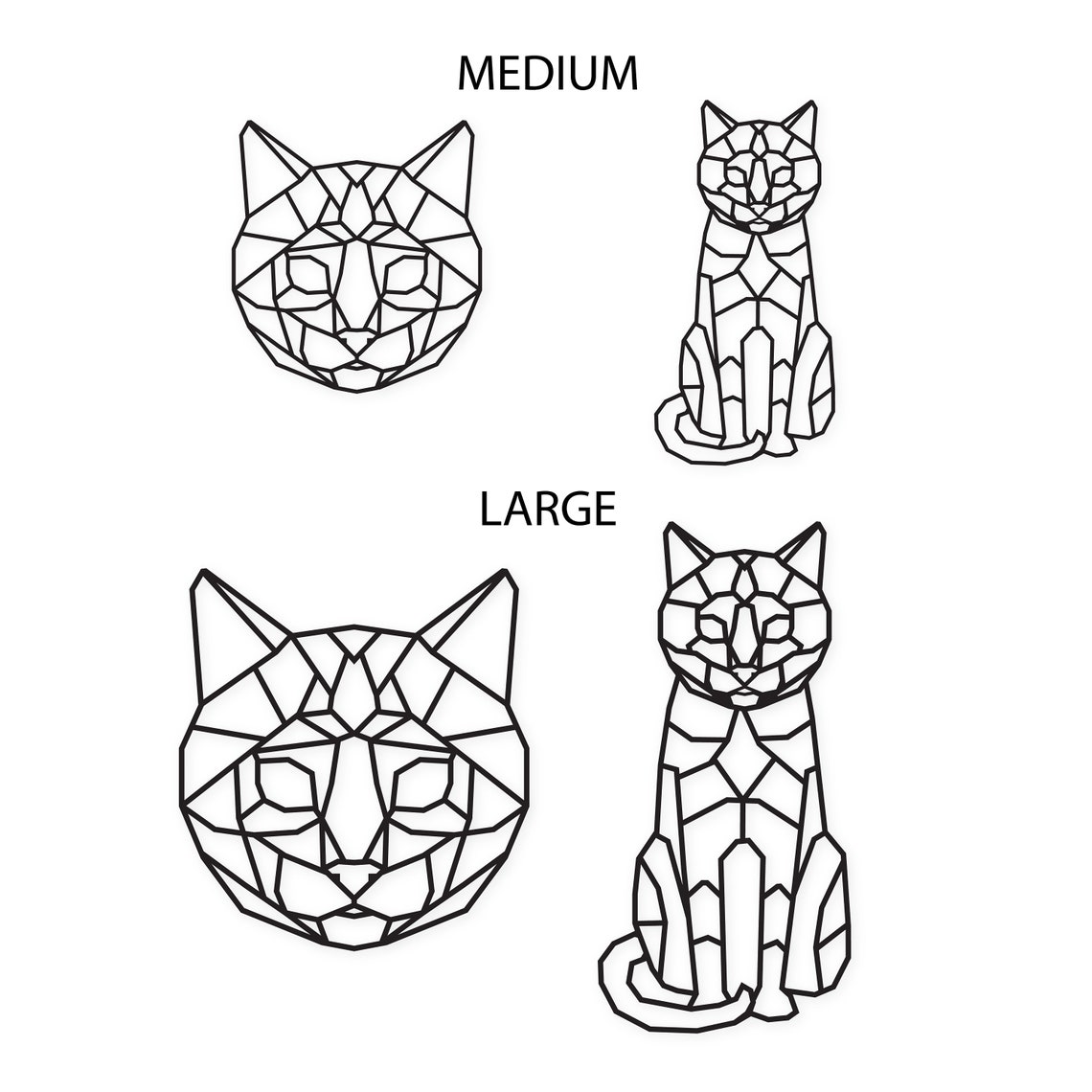 Geometric Cat Wall Art Polygon art Wall Decor Home Decor | Etsy