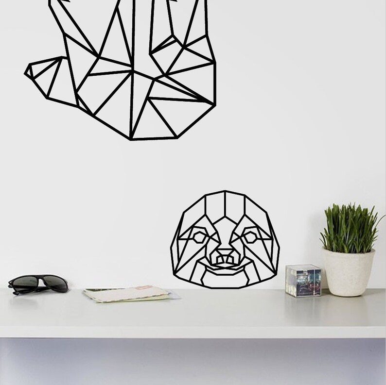 Geometric Sloth Wall Art Polygon Art Wall Decor Home Decor | Etsy UK