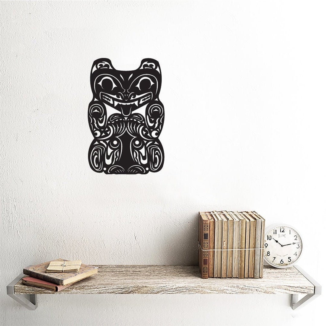 Haida Tribal Art Bear Totem Native American Wall Art, Wall Decor, Home ...
