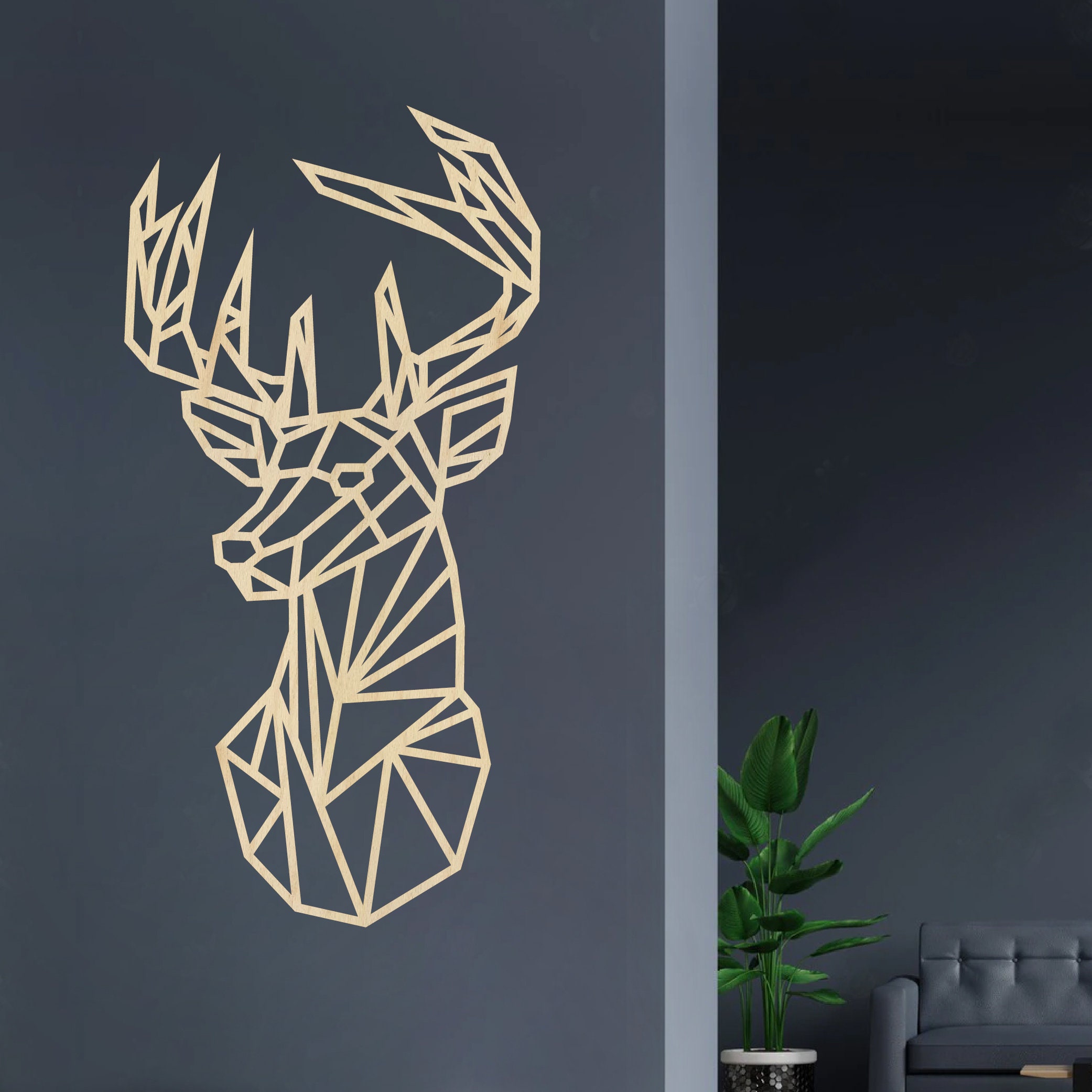 Geometric Stag Wall Art Polygon Art Home Decor Wall Decor - Etsy