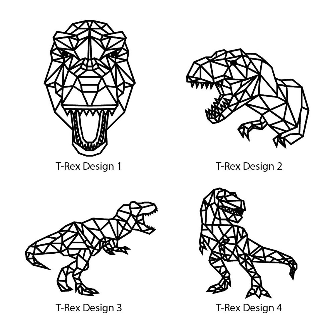 Geometric T-rex Dinosaur Wall Art Poly T Rex Wall Decor Wall | Etsy