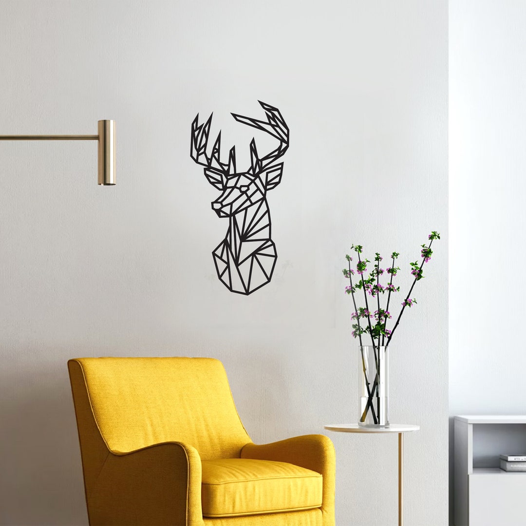 Geometric Stag Wall Art Polygon Art Home Decor Wall Decor - Etsy