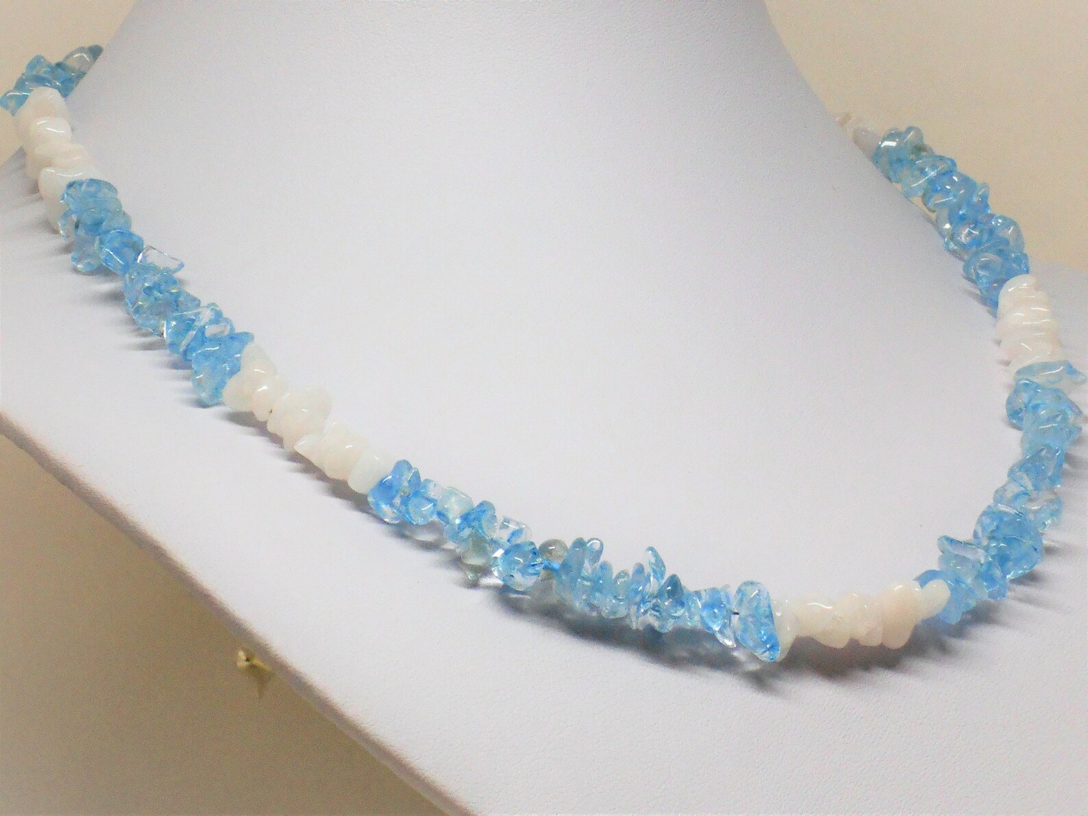 Gemstone Necklace Topaz Gemstone and Milk Quartz - Etsy