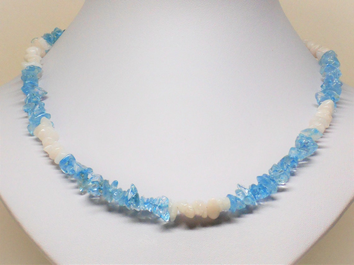 Gemstone Necklace Topaz Gemstone and Milk Quartz - Etsy