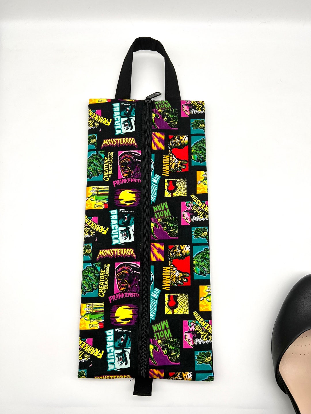 Travel Shoe Bag With Zipper Halloween Movie Monsters Bag Fabric Bag ...