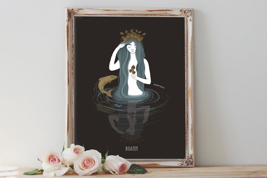 Art Poster Print - Boann Goddess Celtic Mythology Knowledge Poetry Wild ...