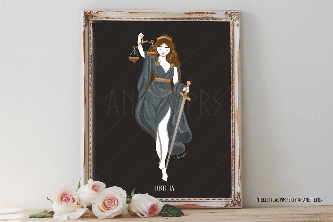Art Poster Print - Justitia Lady Justice Dike Goddess Roman Greek ...