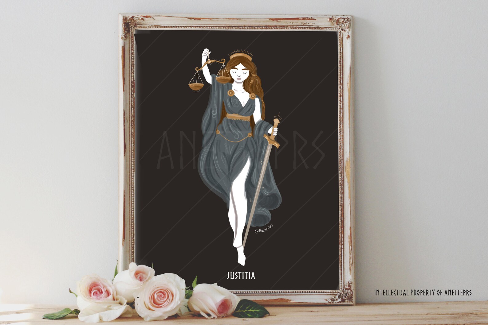Art Poster Print - Justitia Lady Justice Dike Goddess Roman Greek ...