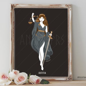 Art Poster Print - Justitia Lady Justice Dike Goddess Roman Greek ...