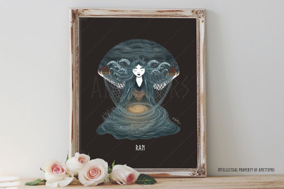 Art Poster Print Ran Goddess Norse Mythology Heathen Sea - Etsy