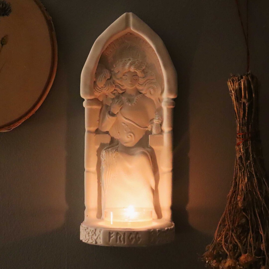 Frigg Wall Shrine Norse Mythology Candle Holder Handmade in Estonia - Etsy