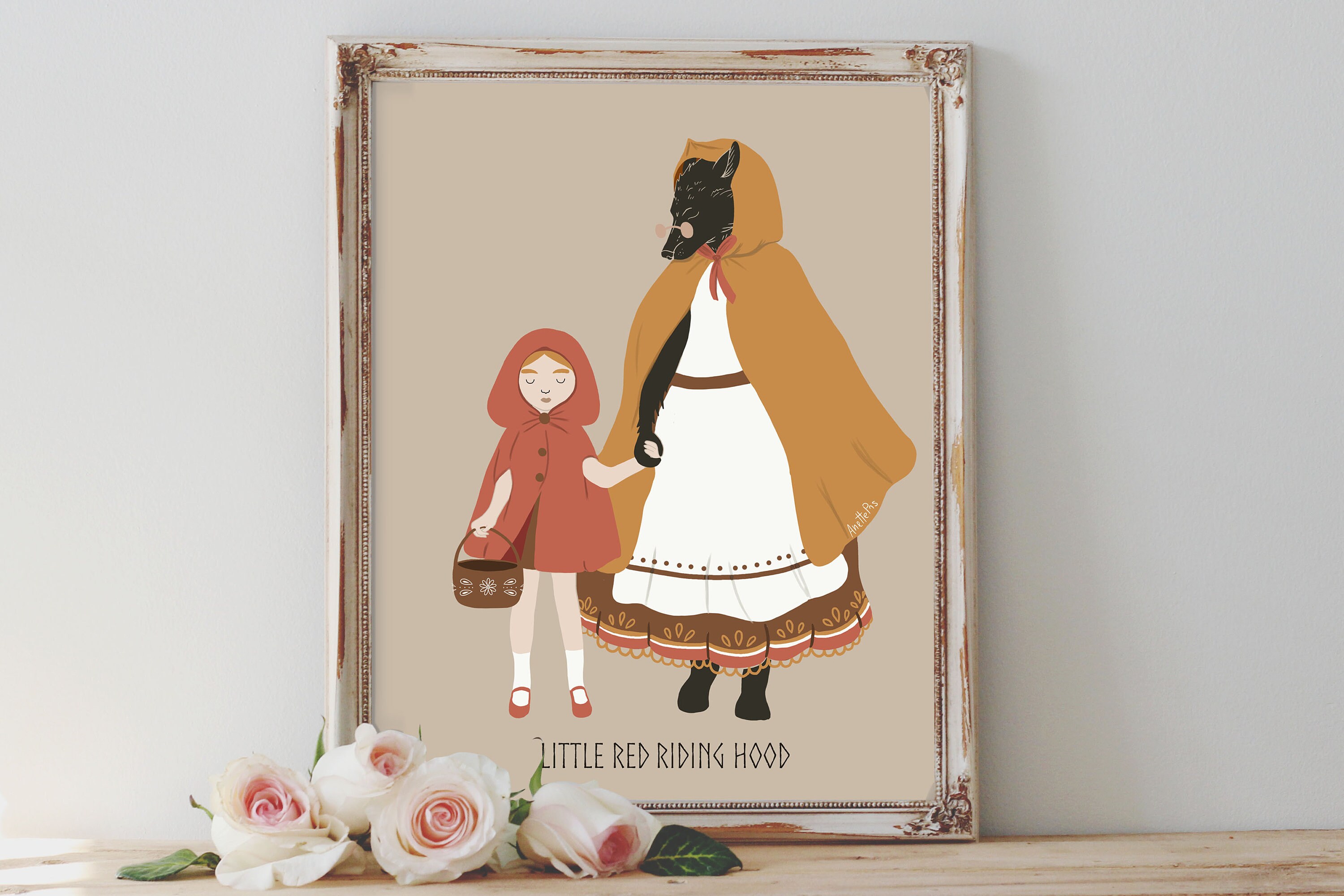 Art Poster Print Little Red Riding Hood Folklore Folk Tale - Etsy UK