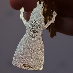 Hecate Keychain - Greek Mythology Goddess Guidance Golden Amulet ...