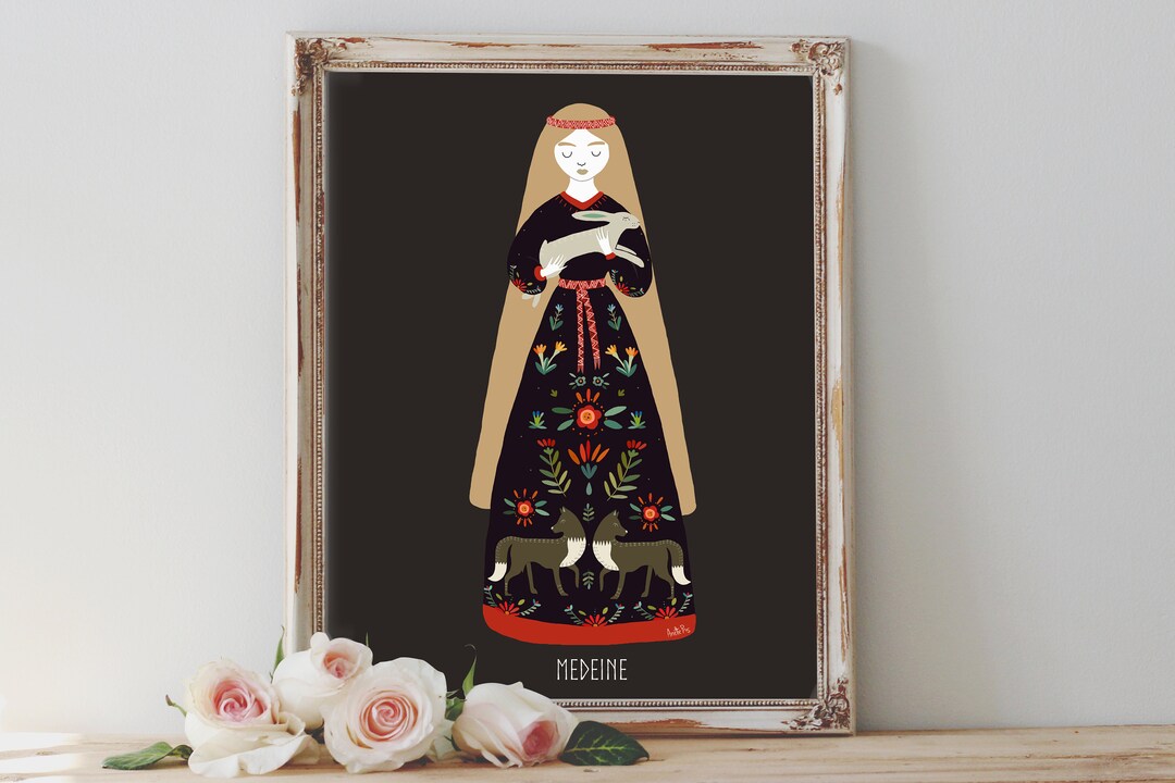 Art Poster Print - Medeine Goddess V.1 Lithuanian Mythology Slavic Folk ...