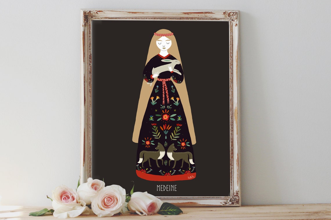 Art Poster Print Medeine Goddess V.1 Lithuanian Mythology - Etsy