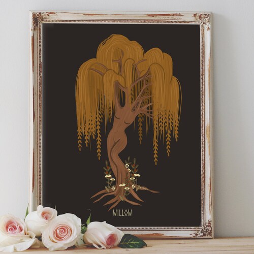 Art Poster Print Willow Goddess Tree Autums Druid Shaman - Etsy