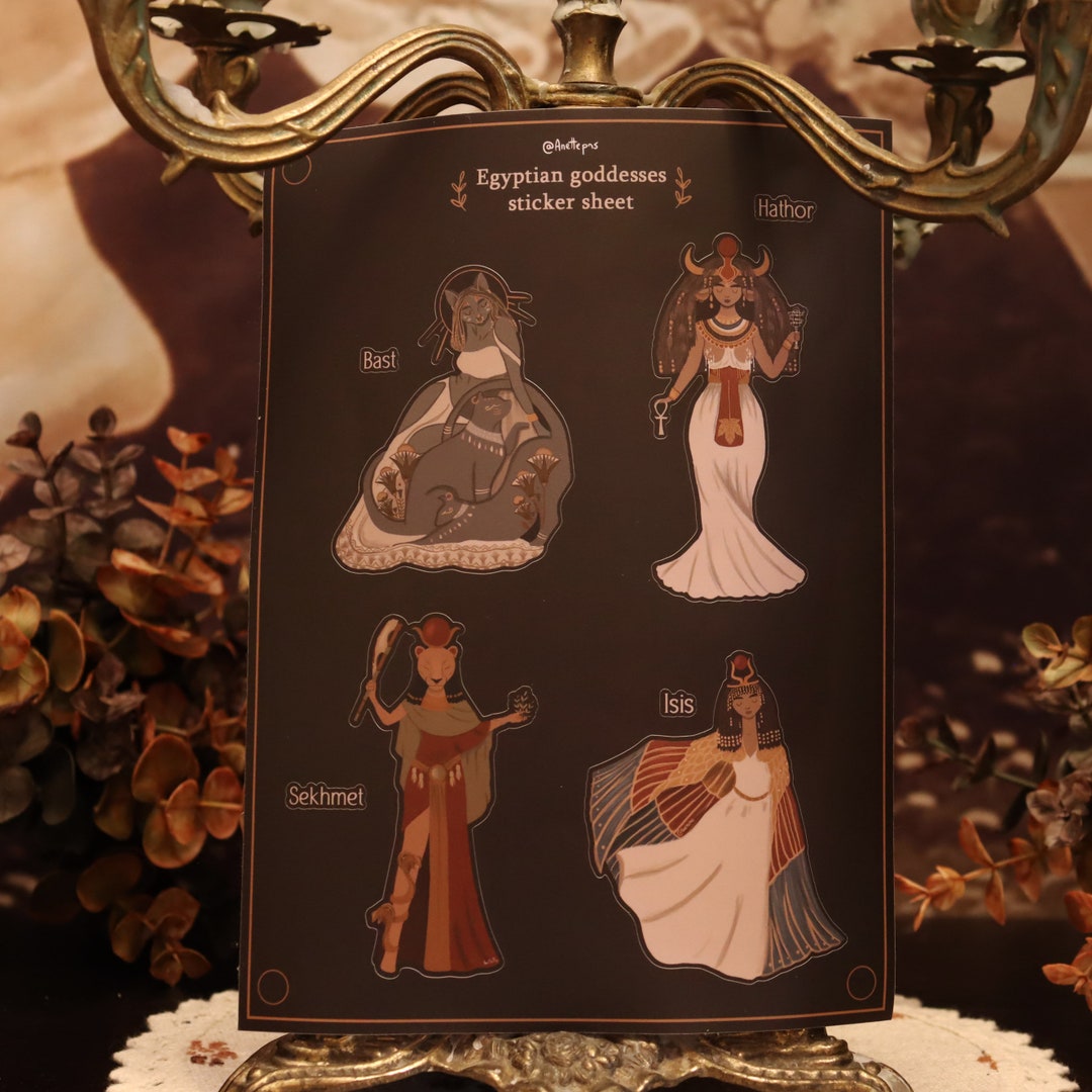 Egyptian Goddesses Sticker Pack - Waterproof Matte Kiss-cut Stickers - Phone, Car, Laptop ...