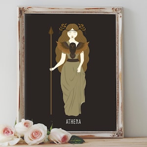 Art Poster Print athena Goddess Ver.1 Wisdom Warfare Greek Mythology ...