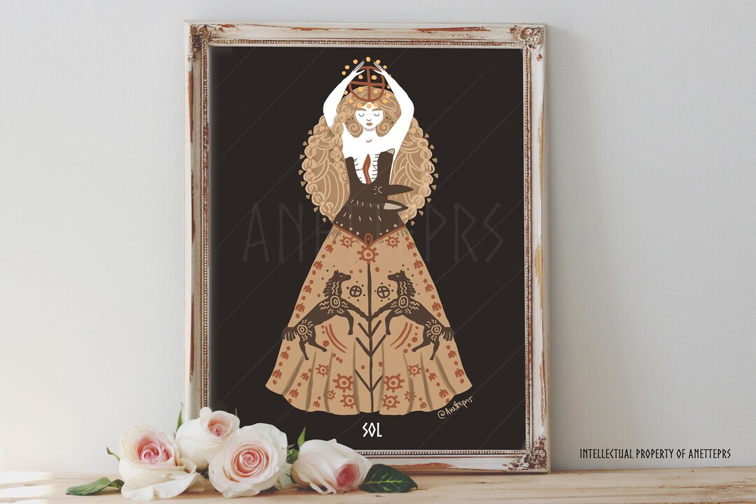 Art Poster Print - Sol Sun Goddess Norse Mythology Animals Forest Wild ...