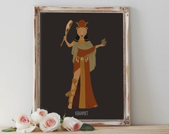 Art Poster Print Neith Goddess Egyptian Mythology Women Spider Weaver ...