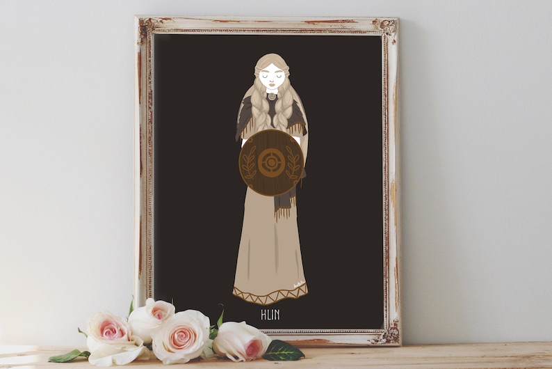 Art Poster Print Hlin Goddess Norse Mythology Heathen Viking - Etsy