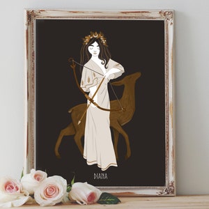 Art Poster Print - Diana Goddess Roman Italian Mythology Moon Wild ...