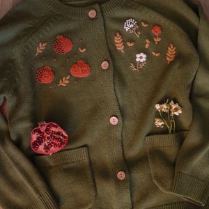 Persephone Embroidered Cardigan - Greek Mythology - Witchy Soft and ...