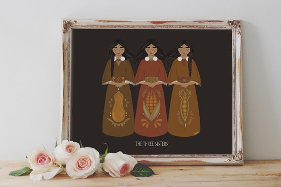 Art Poster Print the Three Sisters Native American Mythology | Etsy