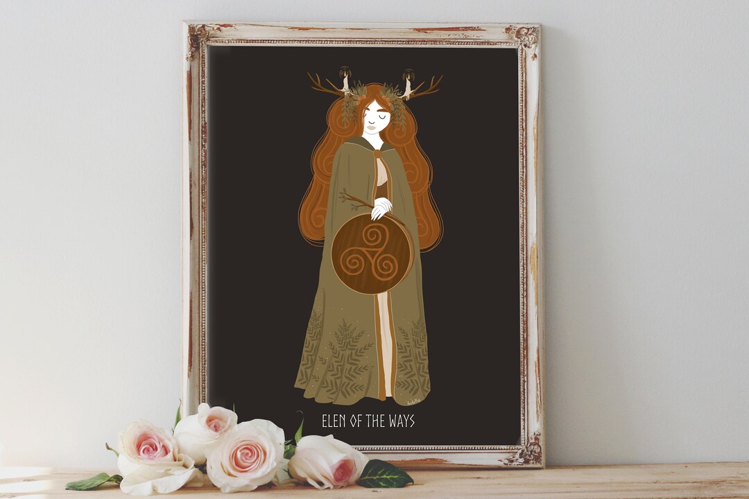 Art Poster Print - Elen of the Ways Goddess Celtic Mythology Animals ...