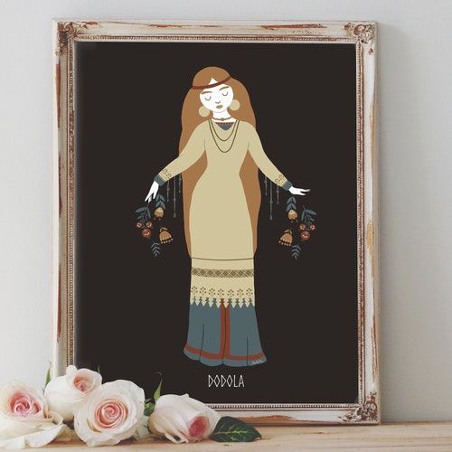 Art Poster Print Dodola Goddess Slavic Mythology Rain Floral - Etsy