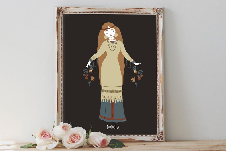 Art Poster Print Dodola Goddess Slavic Mythology Rain Floral - Etsy