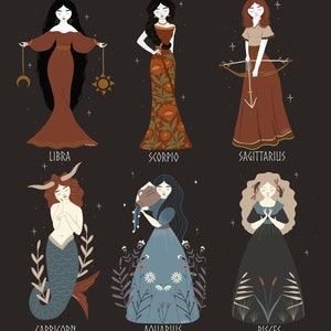 Triple Zodiac Sign Art Package - Aries Taurus Gemini Cancer Leo Virgo ...