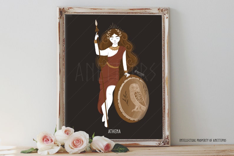Art Poster Print -athena Goddess Ver. 2 Wisdom Warfare Greek Mythology ...