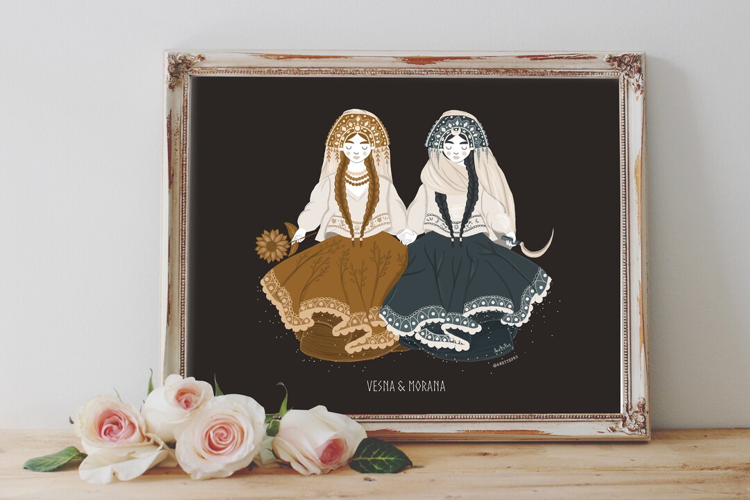Art Poster Print - Morana and Vesna Ver. 2 Slavic Goddesses Wheel of ...