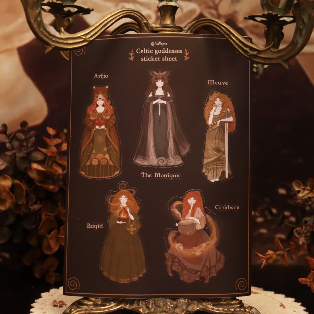 Celtic Goddesses Sticker Pack - Waterproof Matte Kiss-cut Stickers - Phone, Car, Laptop, Bottle ...