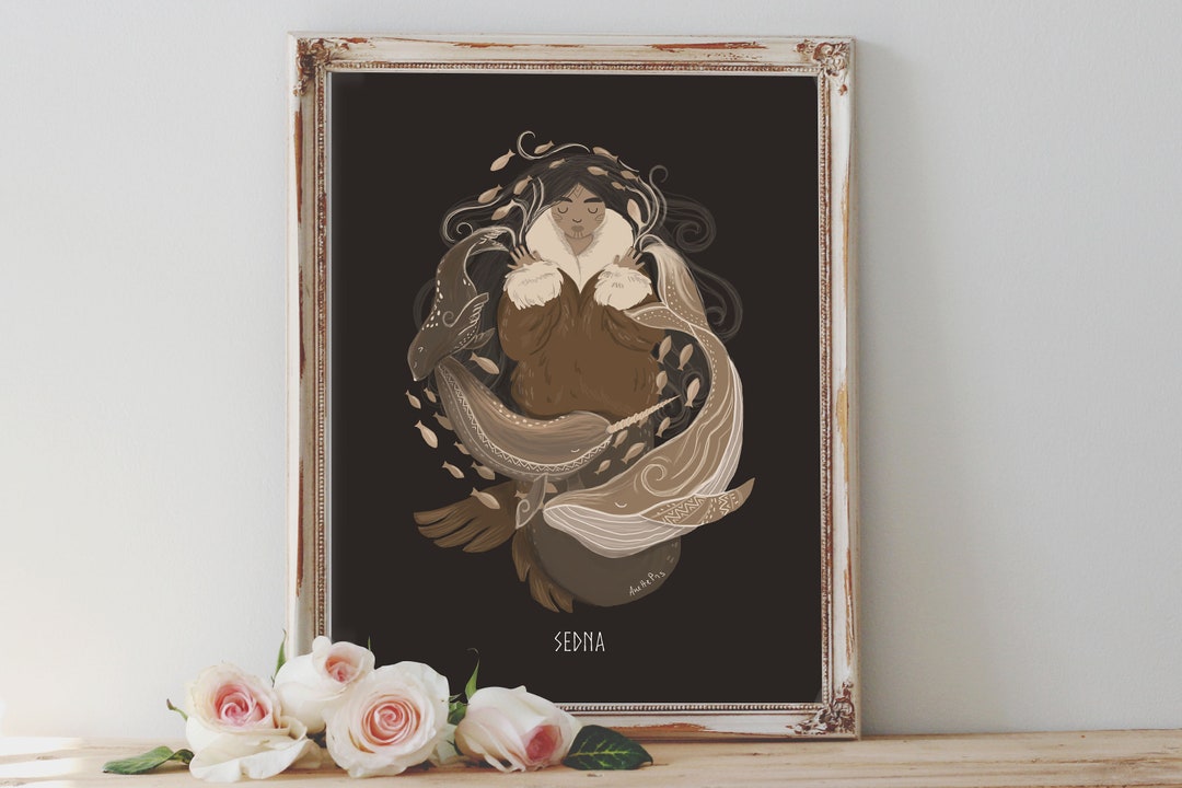 Art Poster Print - Sedna Goddess Inuit Mythology Sea Animals Mermaid ...