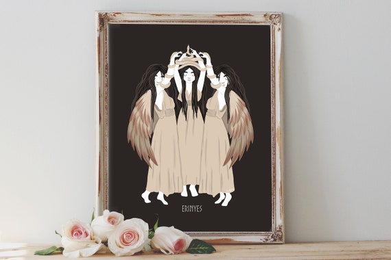 Art Poster Print Erinyes the Furies Goddess Greek Mythology | Etsy