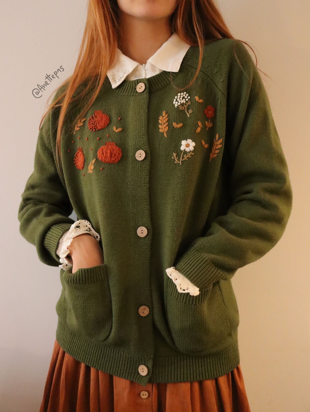 Persephone Embroidered Cardigan - Greek Mythology - Witchy Soft and ...