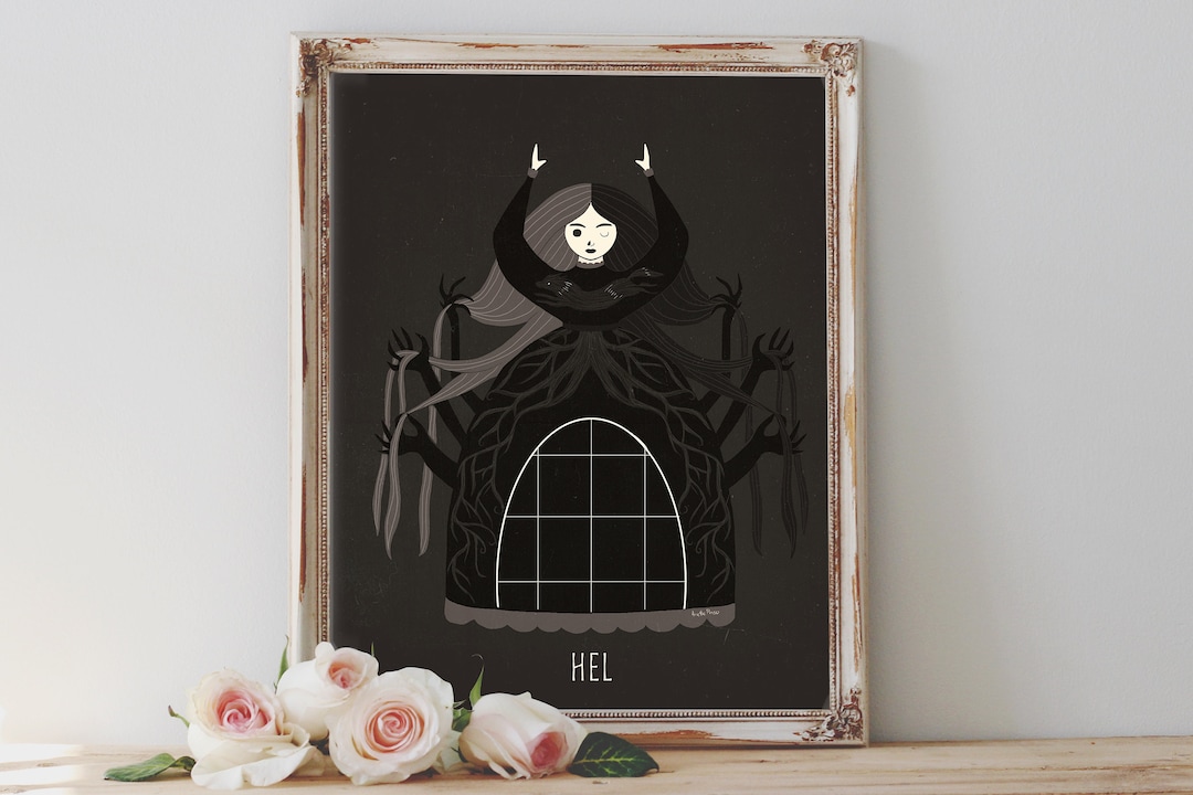 Art Poster Print - Goddess Hel Norse Mythology Pagan Goth Lolita Folk ...